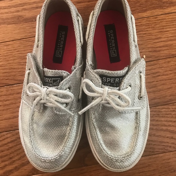 Sperry | Shoes | Girls Sperry Boat Shoes Silver | Poshmark